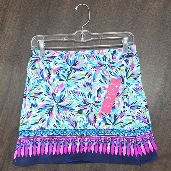 Aryeh | Skirts | Aryeh Multicolor Leaf Print Skort | Poshmark
